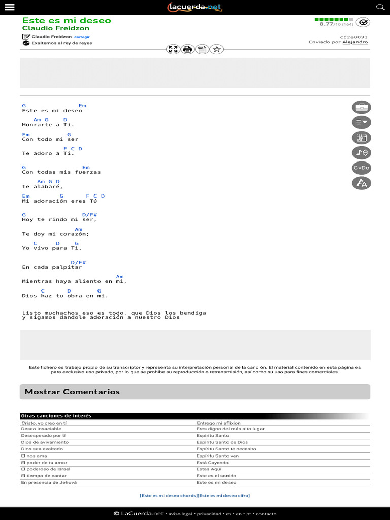 ESTE ES MI DESEO, Claudio Freidzon Acordes | PDF