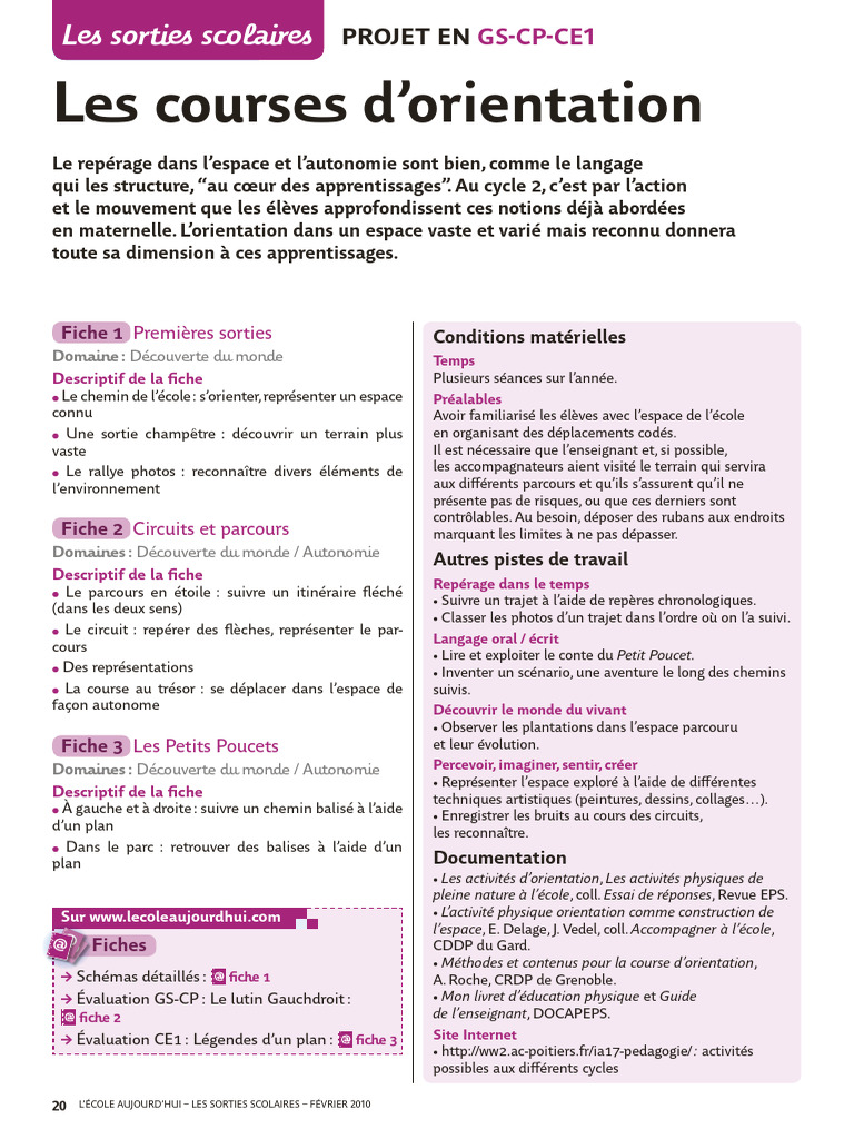 EPS-Courses d'orientation-CP CE1 | PDF