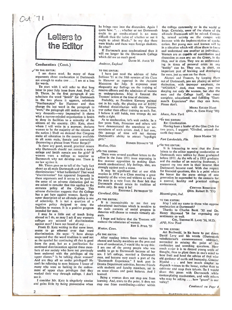 Letters To The Editor | PDF