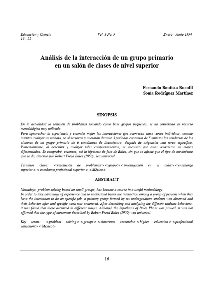 1994 - Bautista Rodríguez - Método Bales | PDF