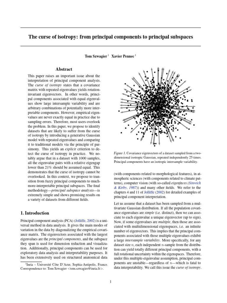 The Curse of Isotropy: From Principal Components To Principal Subspaces | PDF