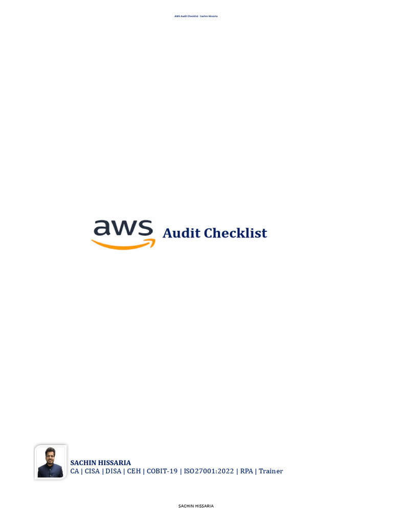 AWS Audit Checklist - Sachin Hissaria | PDF