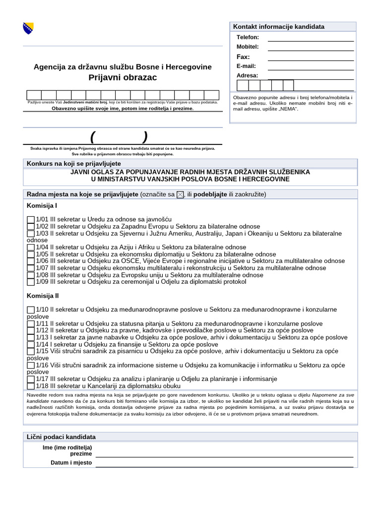 3.prijavni Obrazac | PDF