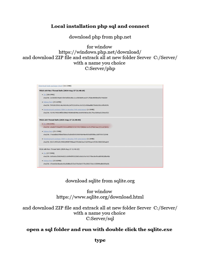 PHP and SQLite Local Setup Guide | PDF | Computers