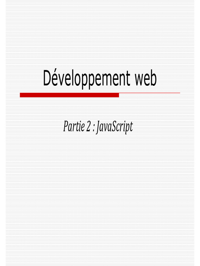 Développement Web: Partie 2: Javascript | PDF