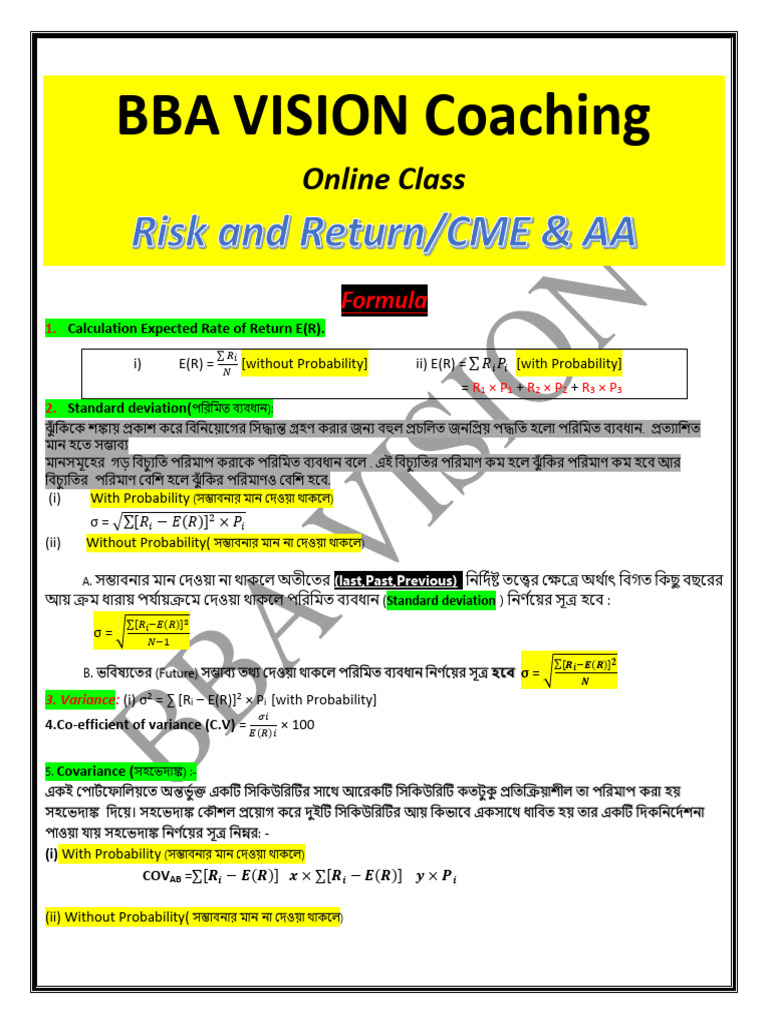 Risk and Return-With Solve | PDF | Standard Deviation | Data Analysis