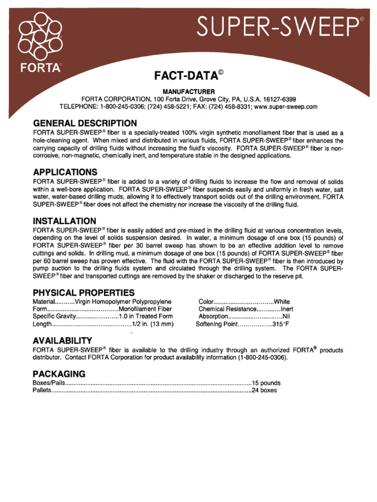 Super Sweep Fact Data Sheet | PDF
