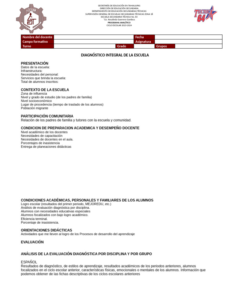 Formato Nuevo de Prog. Analitico | PDF