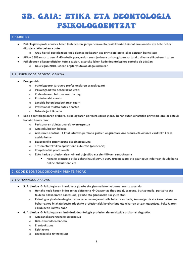 Ebaluazio Tema 3b Etika Eta Deontologia | PDF