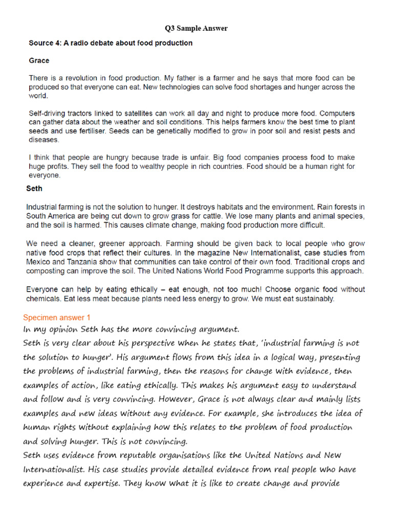 Q3 Sample Answer | PDF