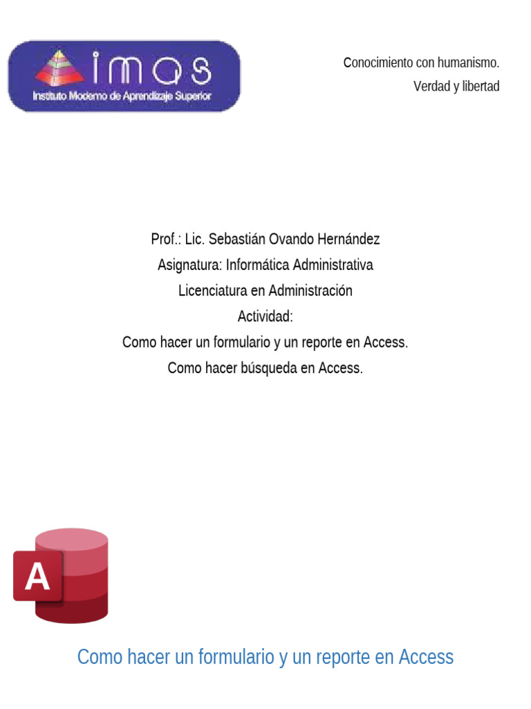 Inf. Adm. Investigacion Access | PDF