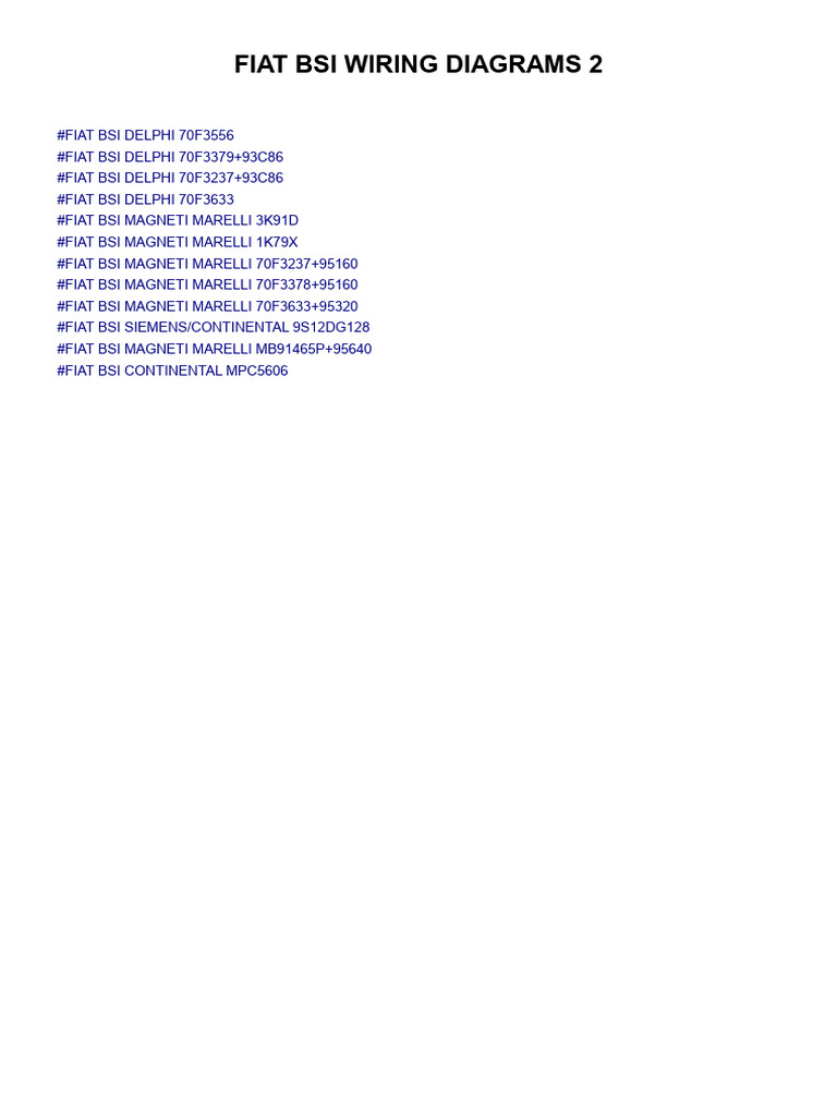 Fiat Bsi Wiring Diagrams Pdf