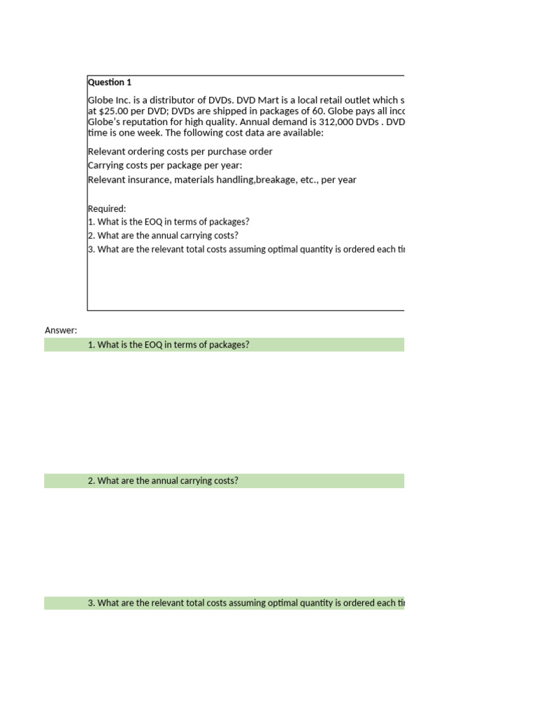 Handout 5 - EOQ Practice Qs | PDF