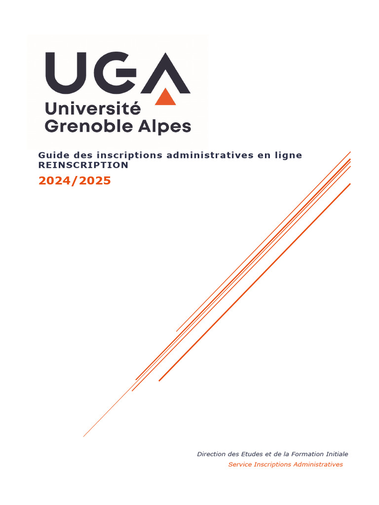 Guide REINSCRIPTION À l'UGA | PDF