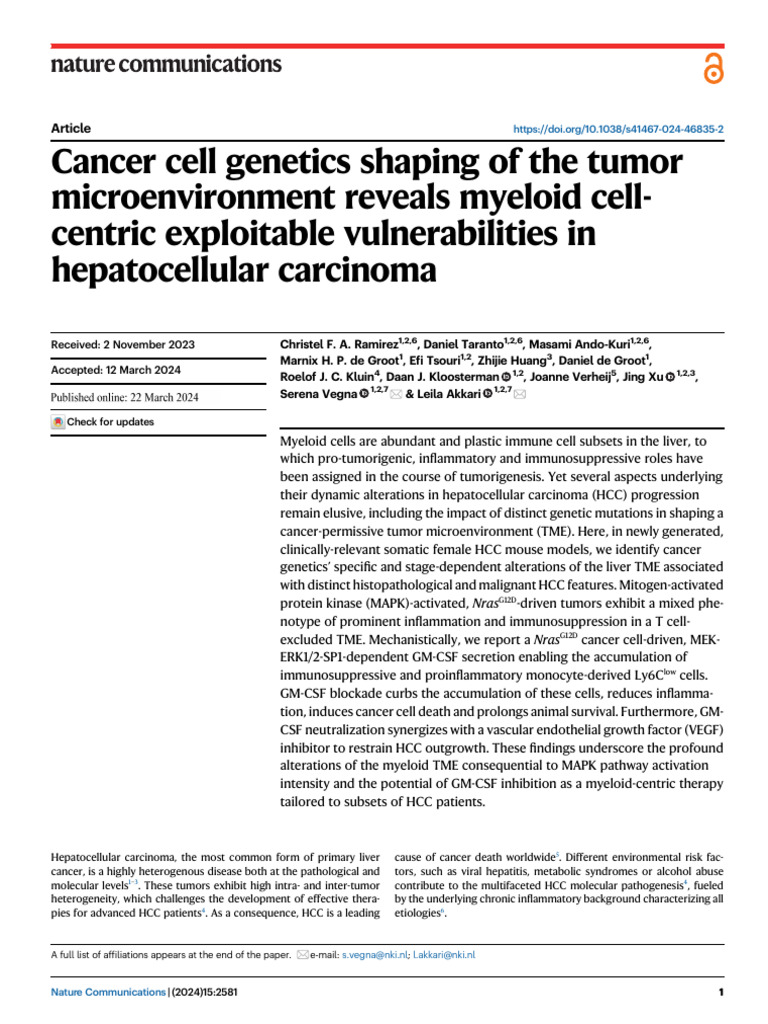 Cancer Cell Genetics Shaping of The Tumor Microenvironment Reveals ...