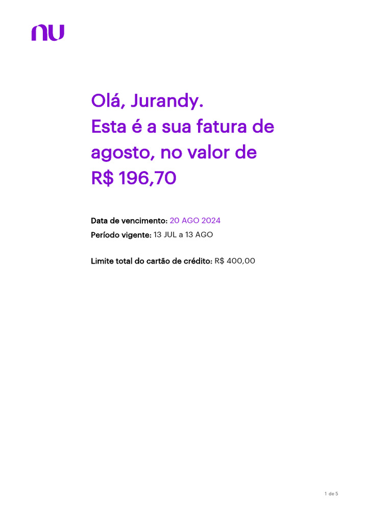 Nubank - 2024 08 20 | PDF
