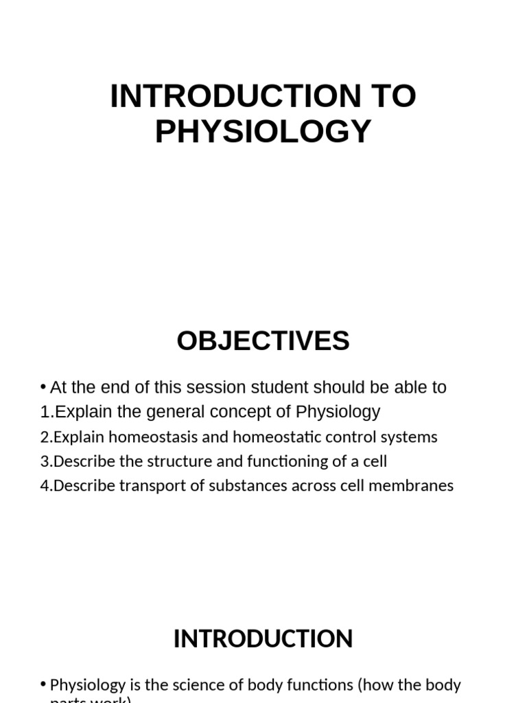 Introduction To Physiology s1 Real Only | PDF