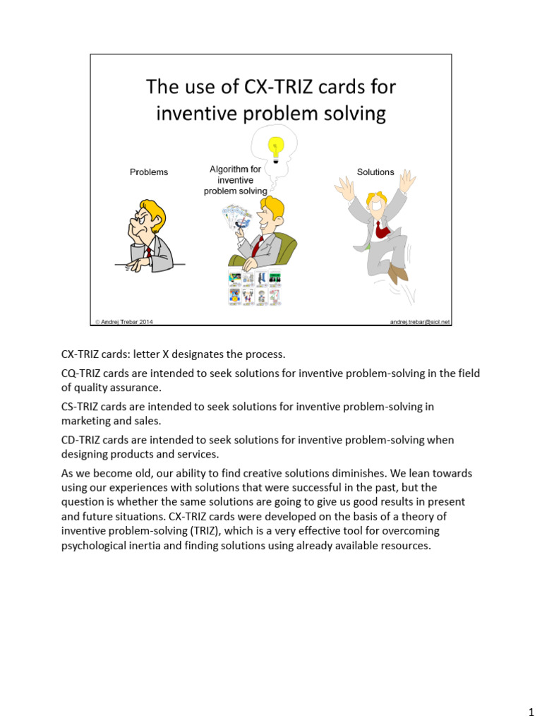 CX-TRIZ Users Manual | PDF