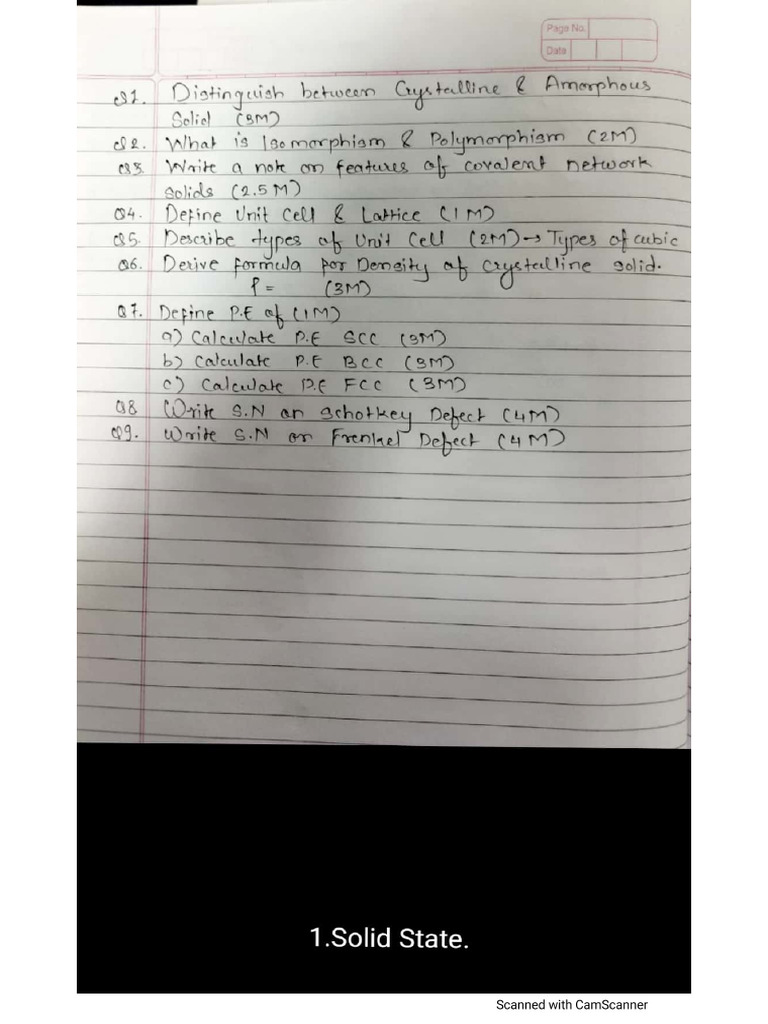 Chemistry Important Questions. | PDF