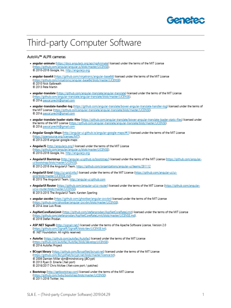 EN-Genetec-Third-Party-Computer-Software-Security Center | PDF