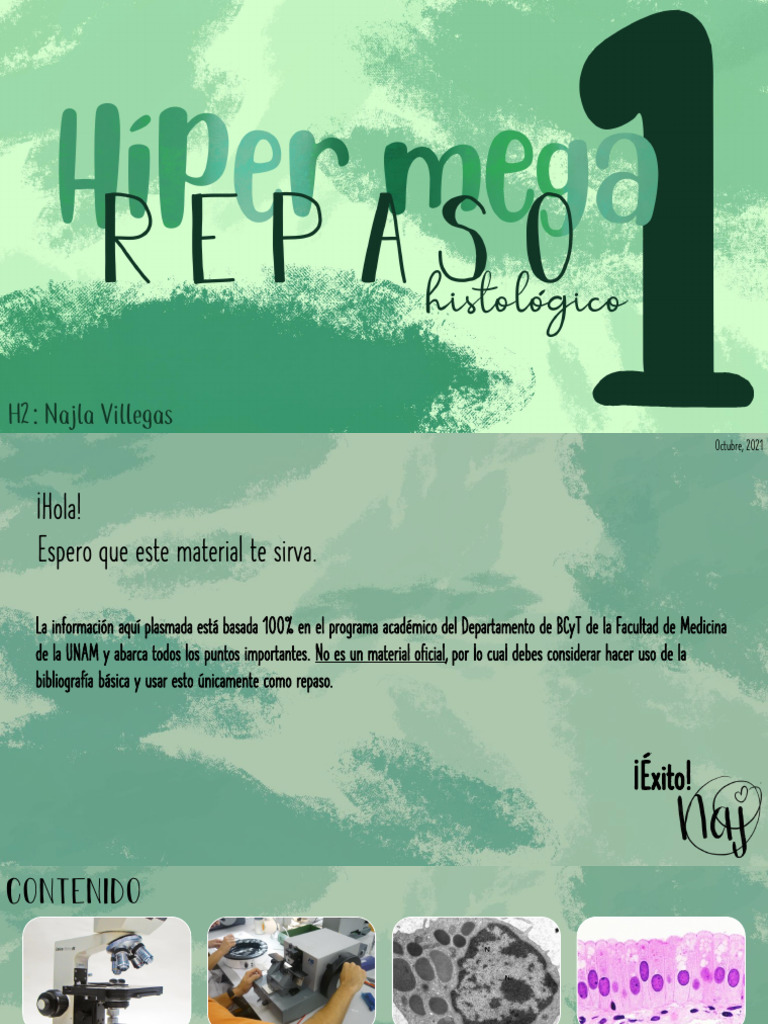 Híper Mega Repaso Histológico Bloque 1 | PDF | Cromatina | Membrana celular