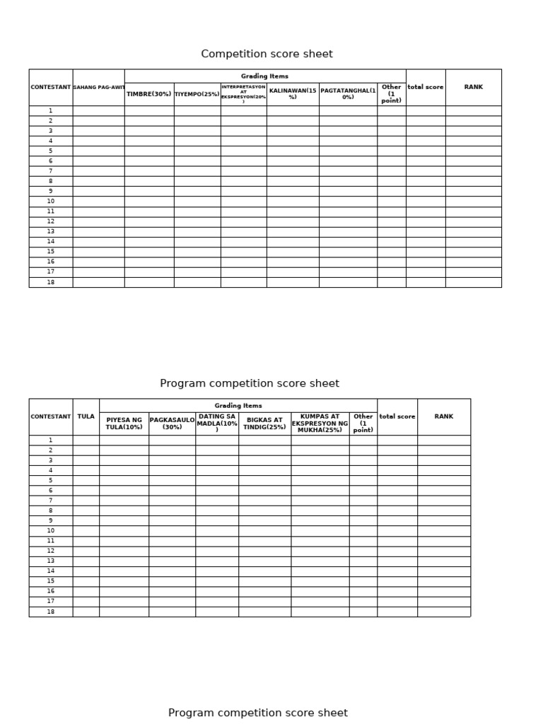 Criteria For Judging | PDF