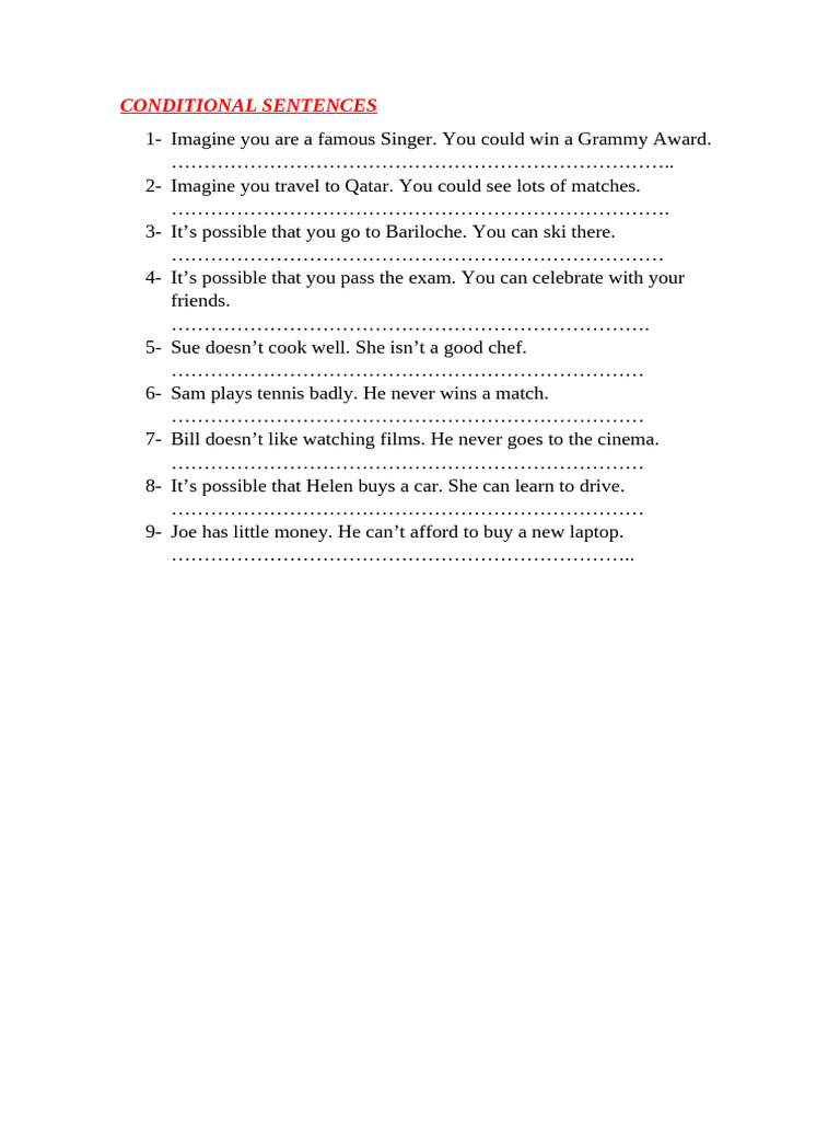 Cond Sentences Y4 | PDF