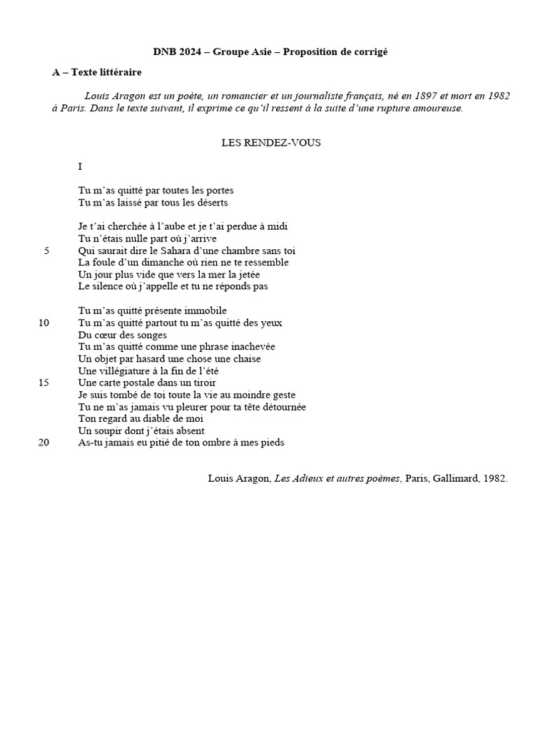 DNB 2024 Asie - Corrigé | PDF