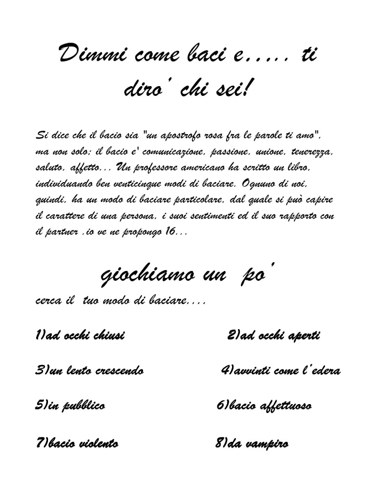 Dimmi Come Baci E. | PDF