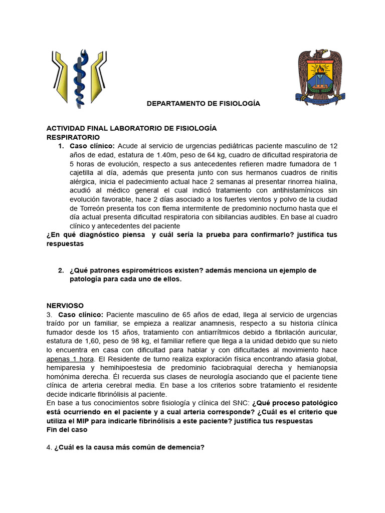 Ejercicios de Fisio 2 | PDF