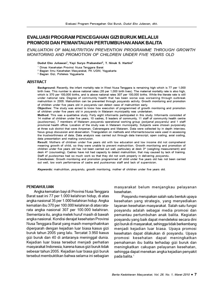 Evaluasi Program Posyandu Di Lombok | PDF