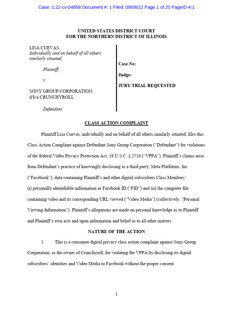 Class Action Complaint | PDF | Class Action | Social Science