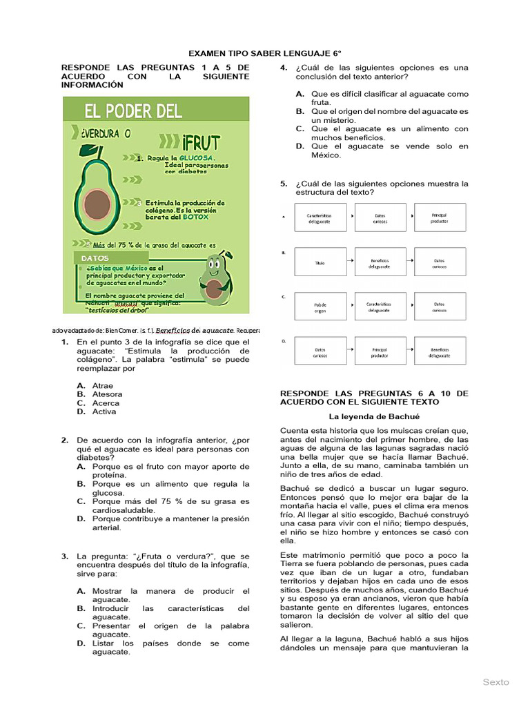 Lenguaje - Simulacro Prueba Saber | PDF