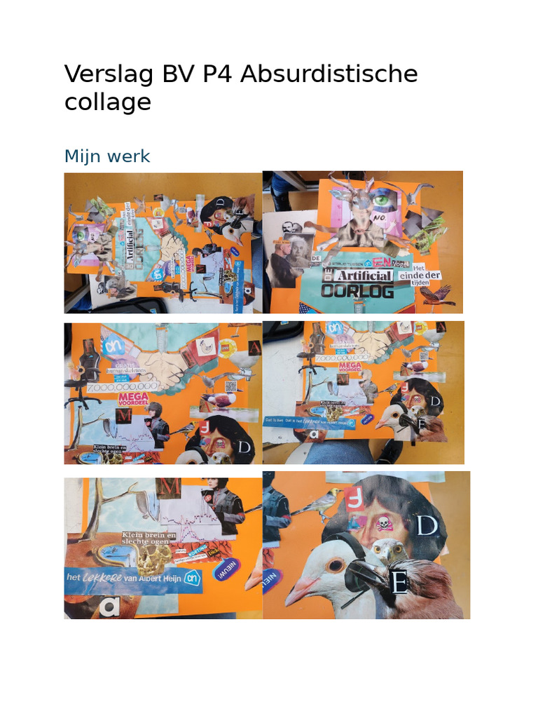 Verslag BV P4 Absurdistische Collage | PDF