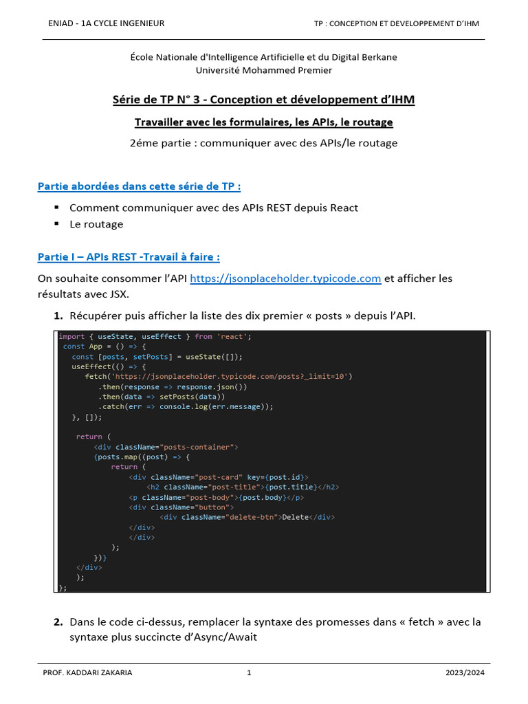 Série TP #3 - 2éme Partie | PDF
