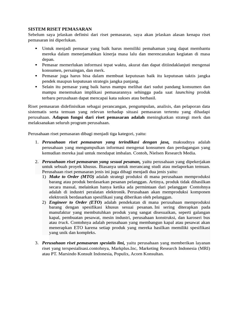 Summary Presentasi Sistem Riset Pemasaran | PDF