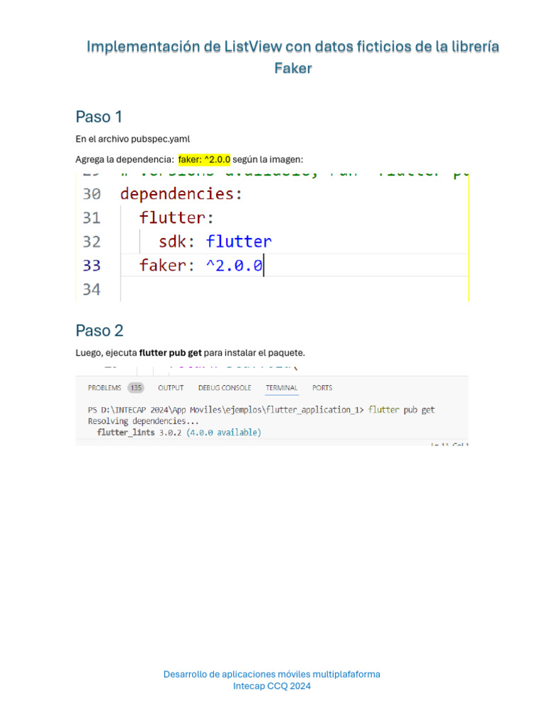 Implementación ListView Con Faker | PDF