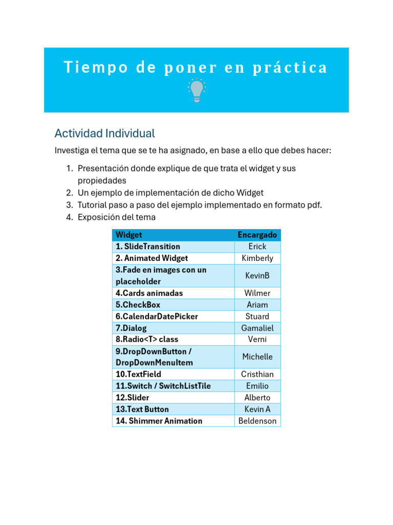 Actividad Individual Widgets | PDF