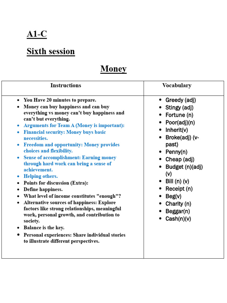 A1-C Session 6 | PDF | Happiness