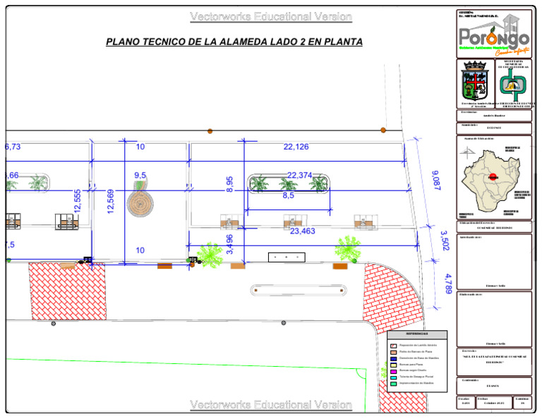 Plano Arquitectonico de La Alameda Lado 2 en Planta Plano Tecnico de La ...