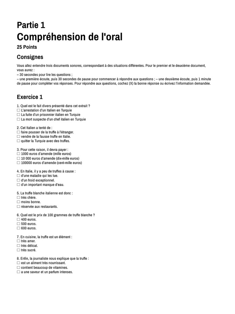 DELF B1 Listening Sample Paper | PDF