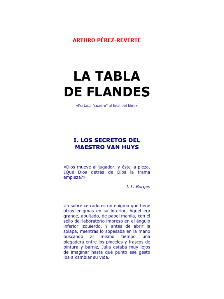 Arturo Pérez-Reverte - La Tabla de Flandes | PDF