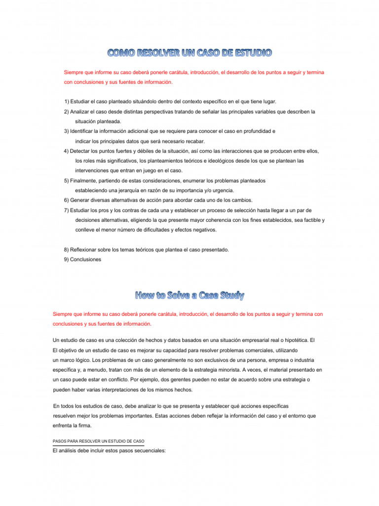 Como Resolver Un Caso Español | PDF