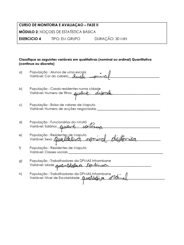 MODULO2 Exercicios | PDF