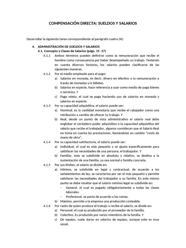 Administraciòn De Personal Sueldo Y Salarios Pdf