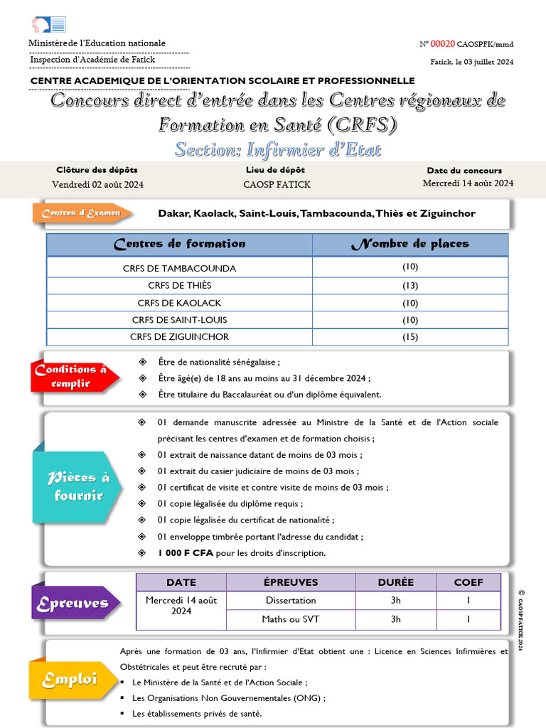 Concours Sante 2024 | PDF
