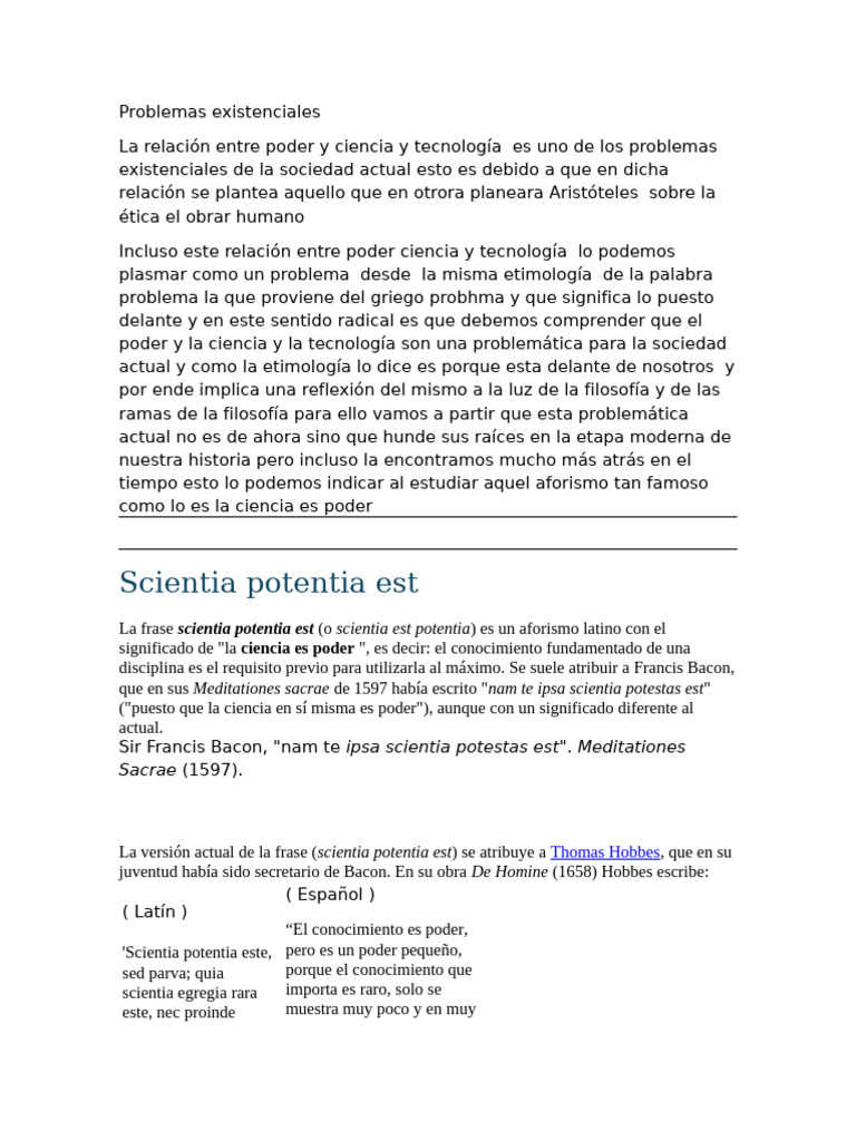Scientia Potentia Est | PDF