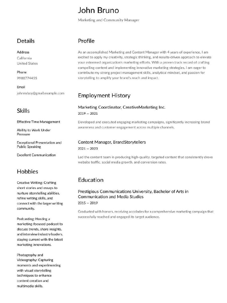John Bruno CV | PDF