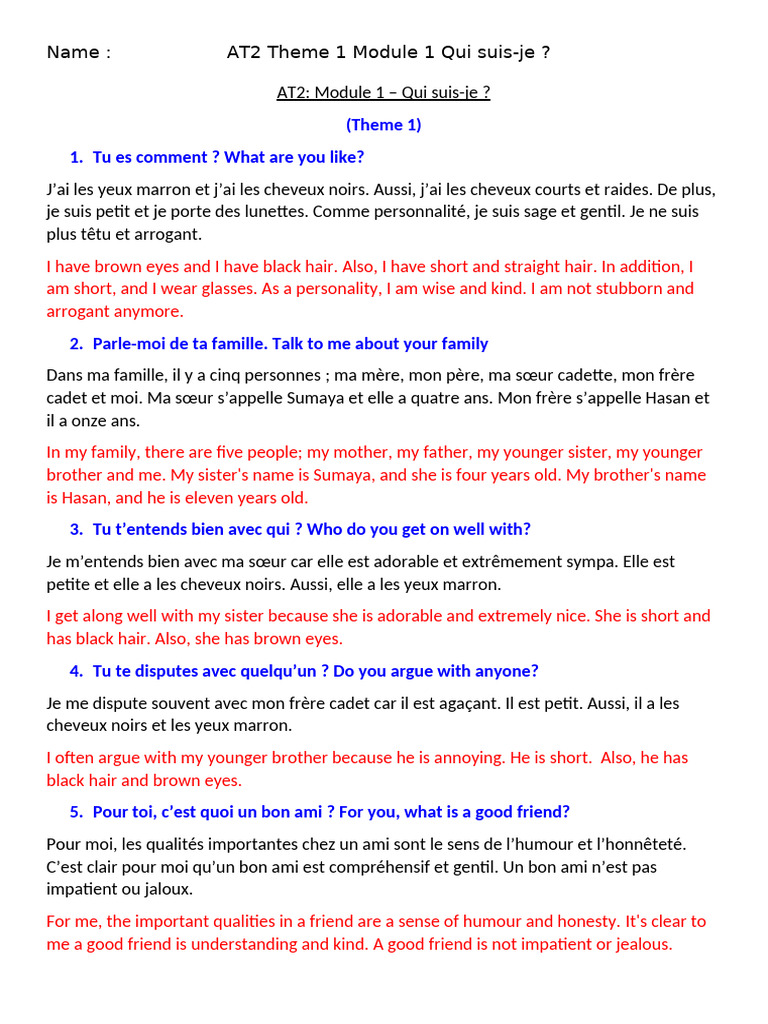 Module 1 Answers MARKED | PDF