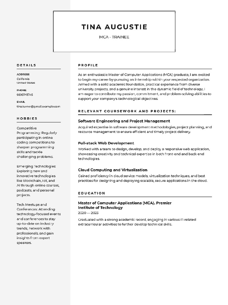 Tina Augustie CV | PDF